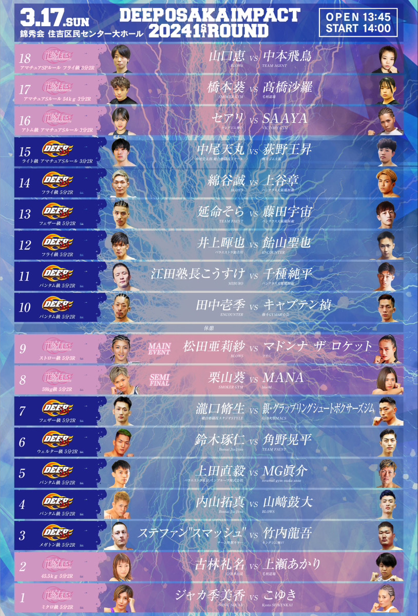 DEEP OSAKA IMPACT 2024 1st ROUND | DEEP & DEEP JEWELS オフィシャルサイト